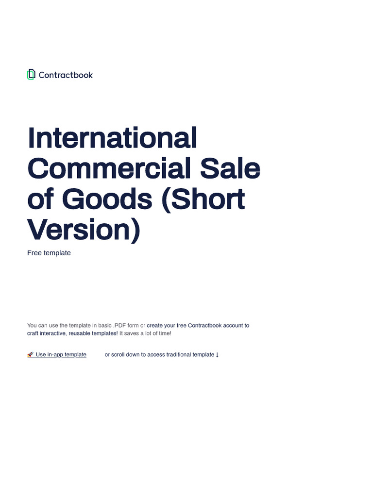 International Commercial Sale Template | PDF | Breach Of Contract ...