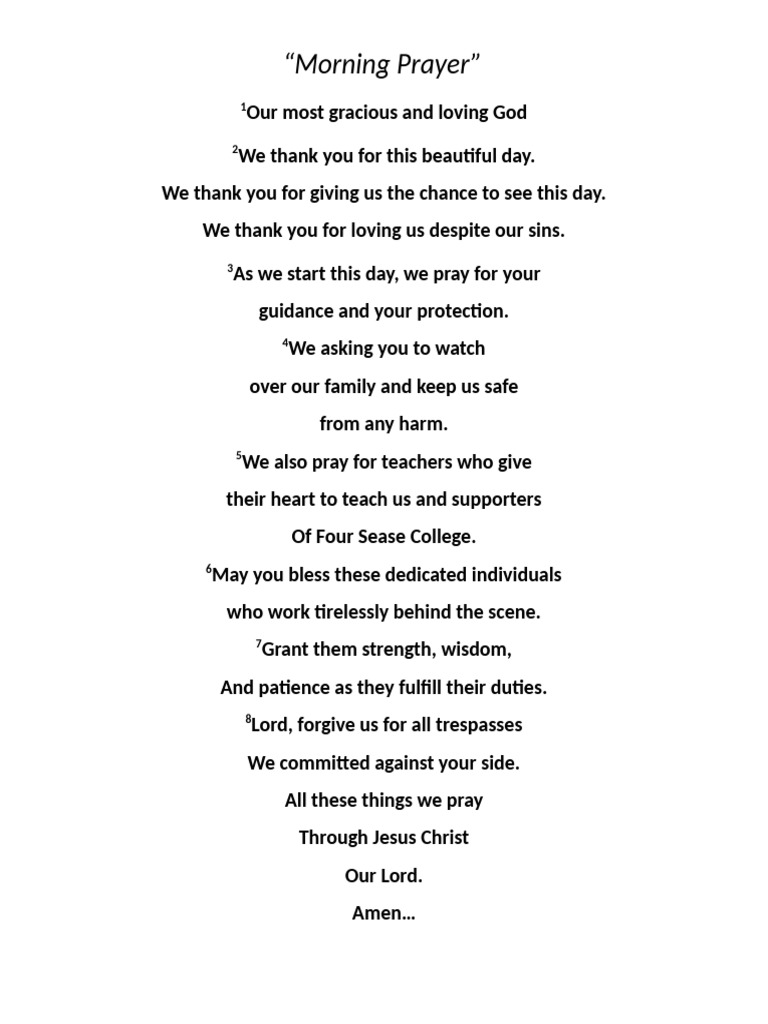 Morning Prayer | PDF