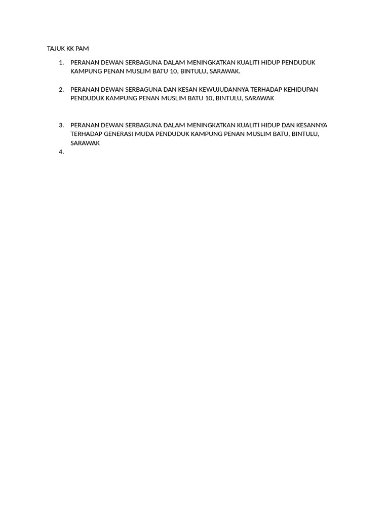 Tajuk KK Pam | PDF