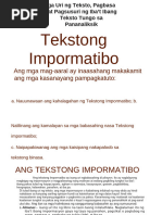 Tekstong Impormasyonal | PDF
