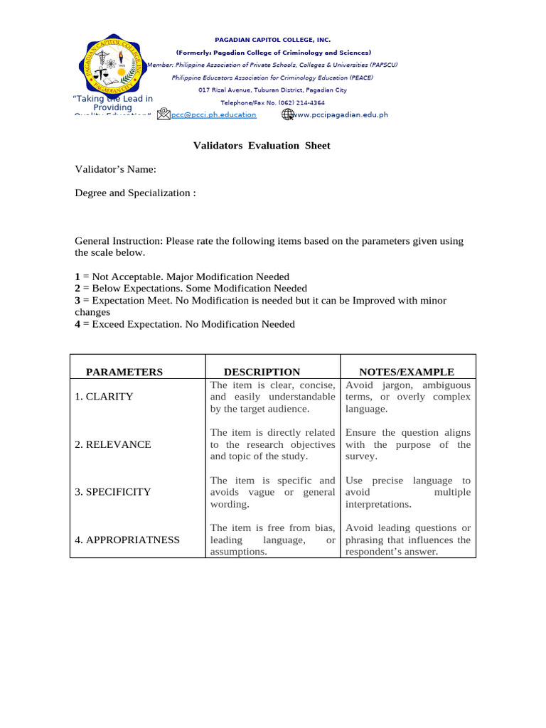 CRIM Research Validation Sheet | PDF | Human Communication | Cognition