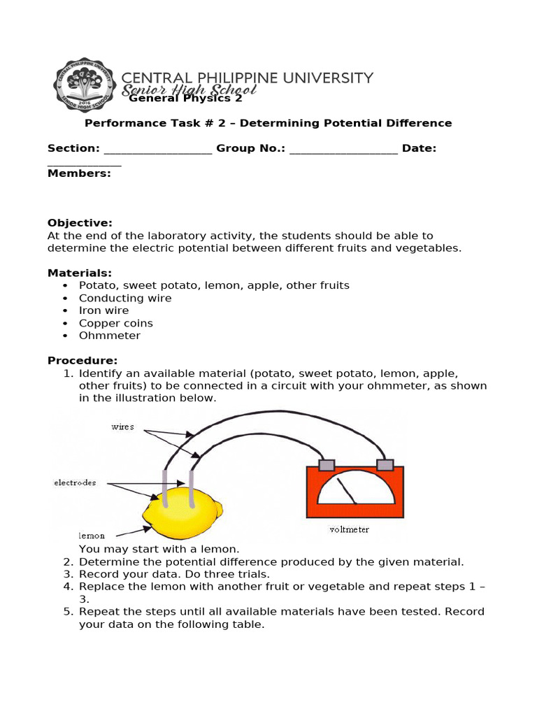 Gen - Phys2 PT2 PotentialDifference | PDF