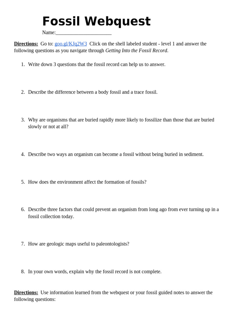 FOSSIL_WEBQUEST | PDF