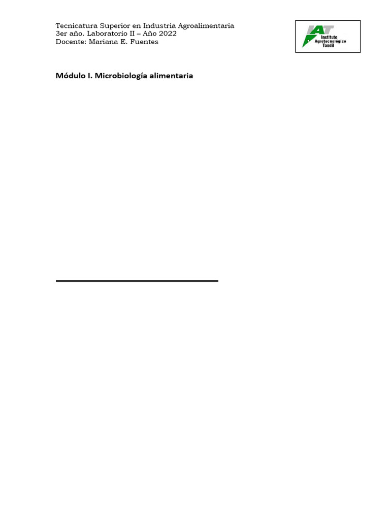 Módulo I - Microbiología y Seguridad Alimentaria | PDF | Las bacterias ...