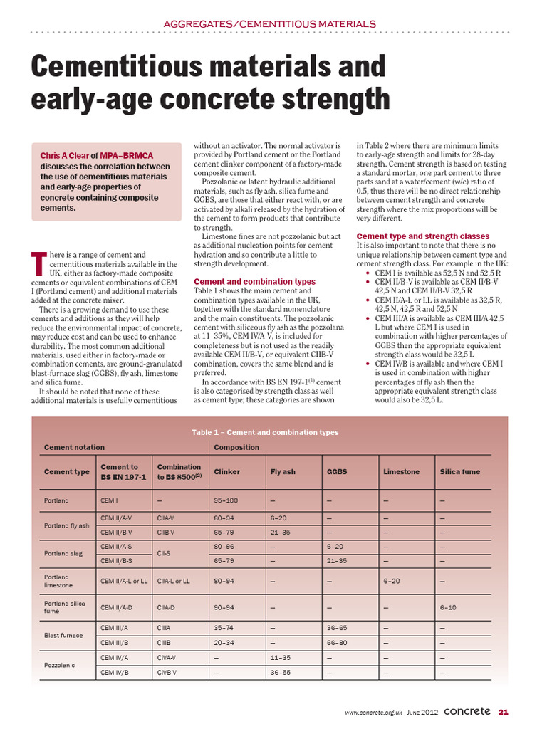 UK Cement Types and Strength Classes | PDF | Cement | Concrete