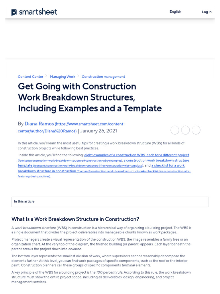 Master WBS in Construction _ Smartsheet | PDF
