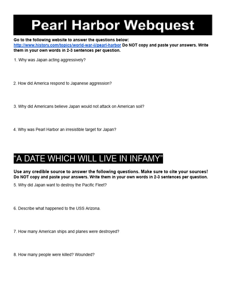 Pearl Harbor: Key Questions and Responses | PDF