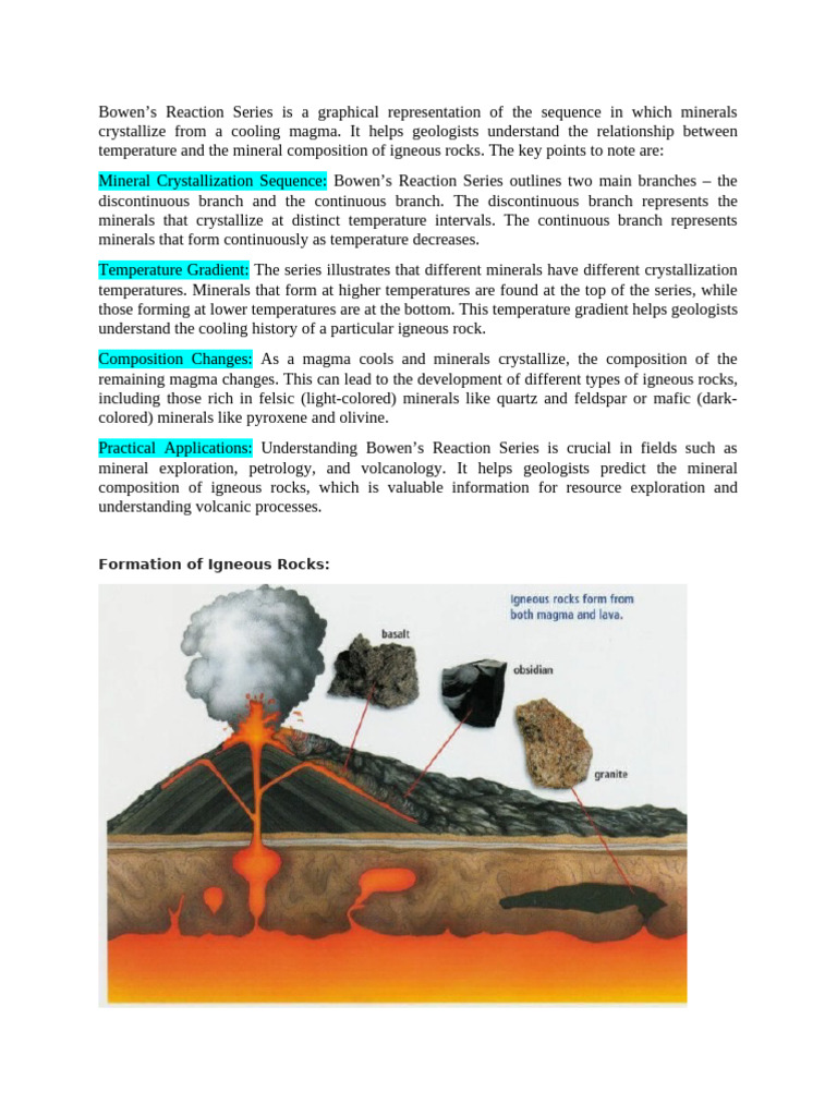 Understanding Bowen's Reaction Series | PDF | Igneous Rock | Magma