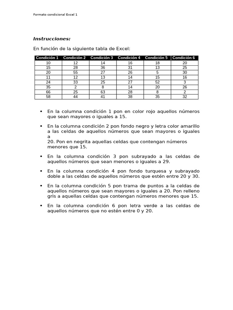 Formato Condicional 1 | PDF