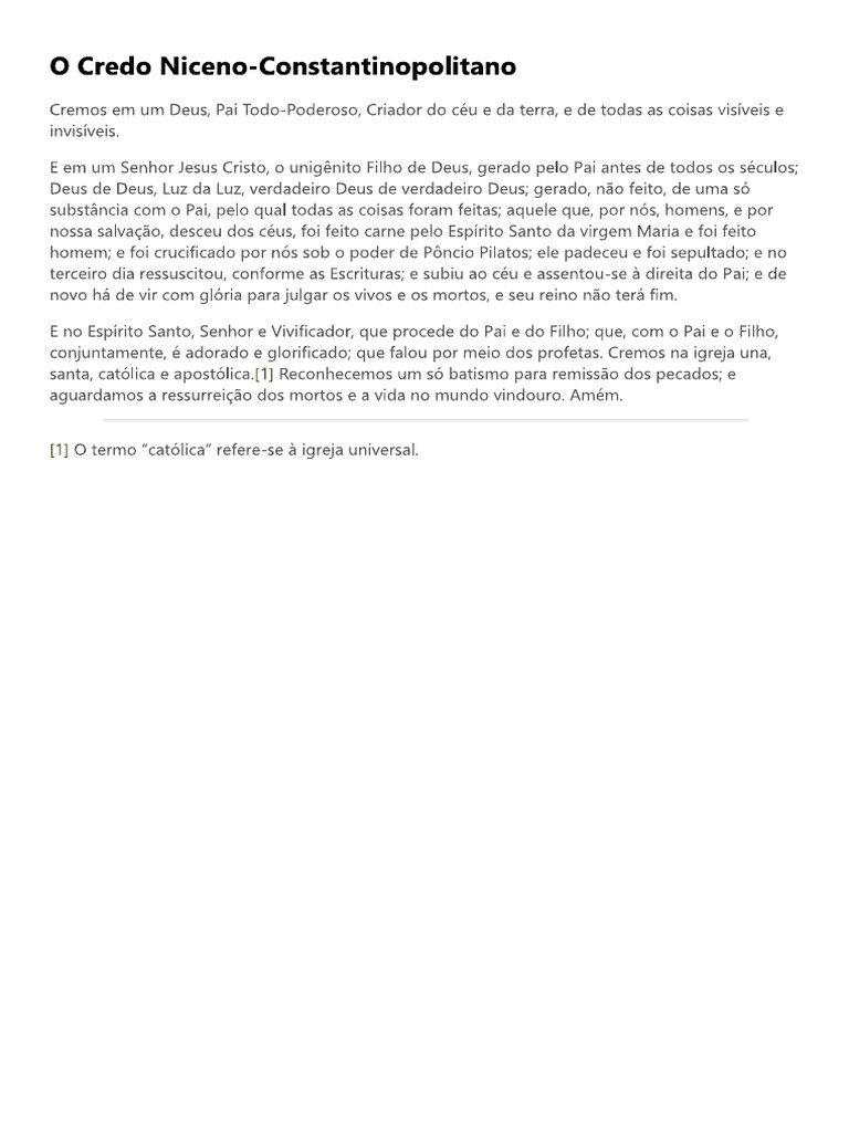 02 - Credo Niceno-Constantinopolitano | PDF
