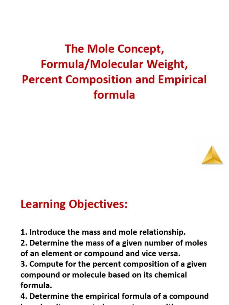 5.mole Concept Percent Composition Empirical Formula | PDF | Mole (Unit ...