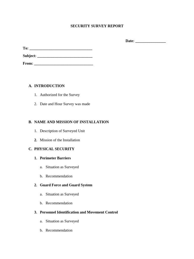 Security Survey Report Overview | PDF