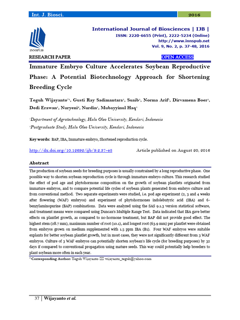 Accelerating Soybean Breeding with Embryo Culture | PDF | Plant Hormone ...