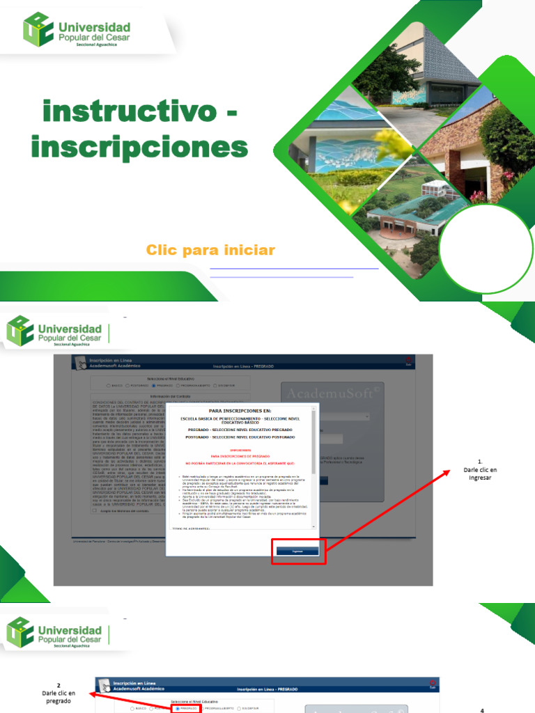 Guía de Inscripción Pregrado Unicesar | PDF