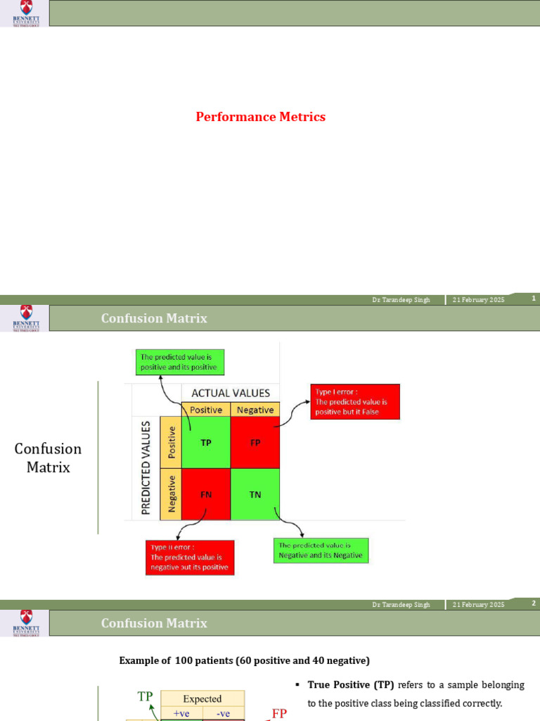 Performance Metrics Classification Pdf Receiver Operating
