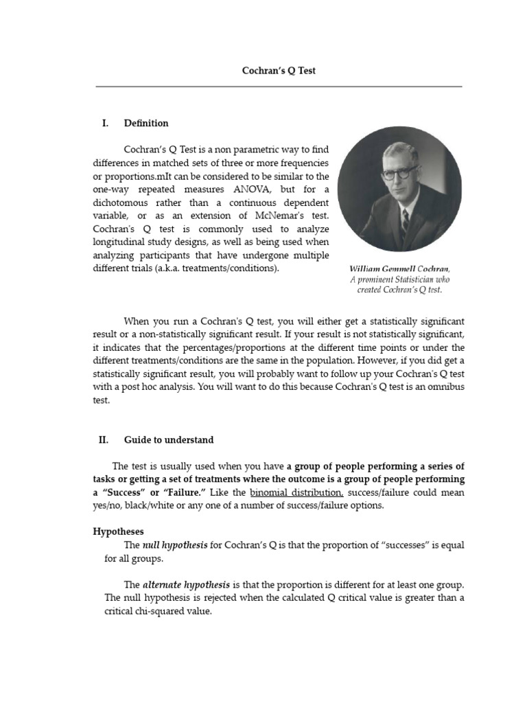 Cochrans Q Test Pdf Statistics P Value