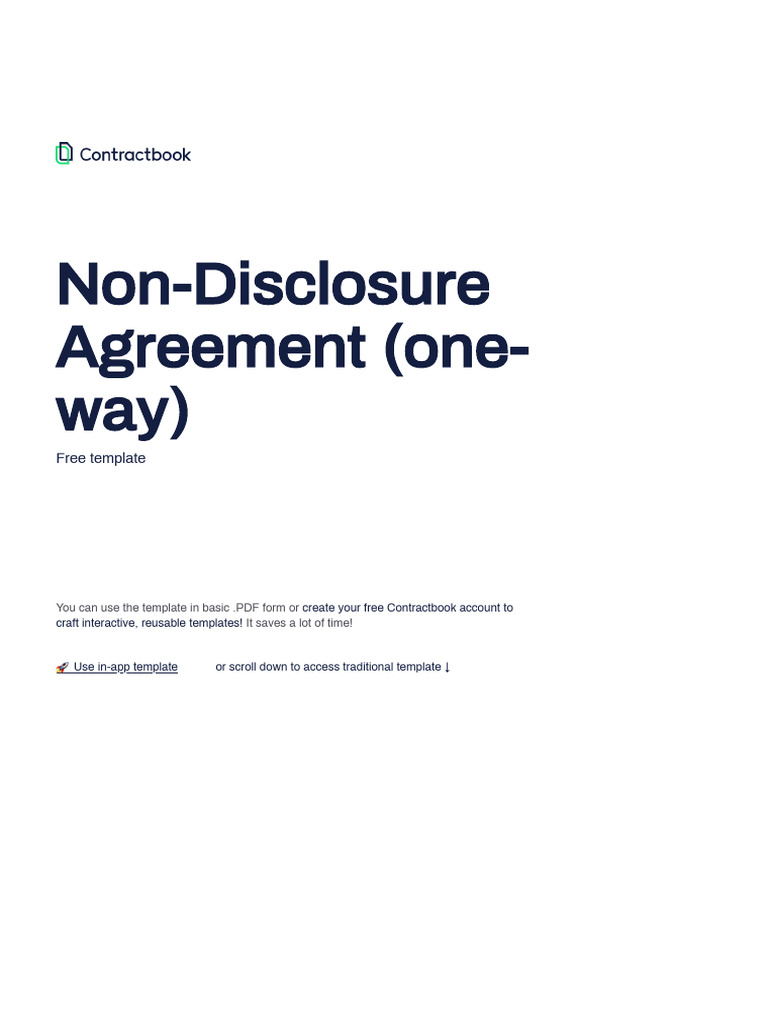 Free One-Way NDA Template PDF | PDF | Non Disclosure Agreement | Justice