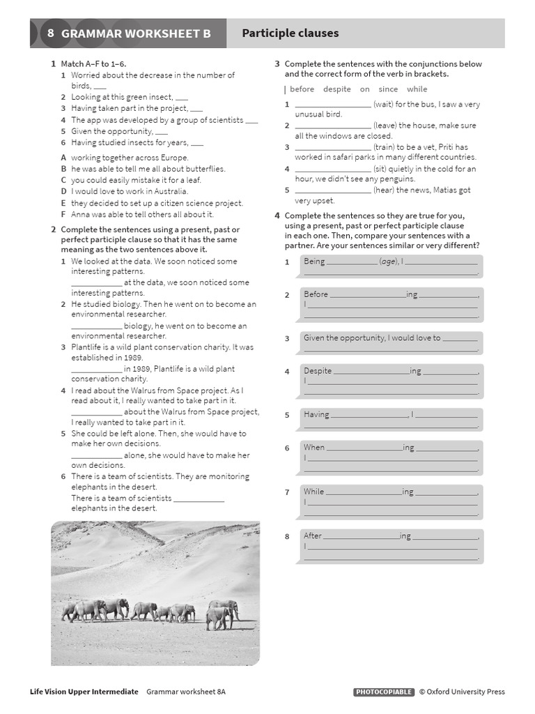 Life Vision Upper Int Gram Worksheet B U8.PDF | PDF | Grammar | Linguistics