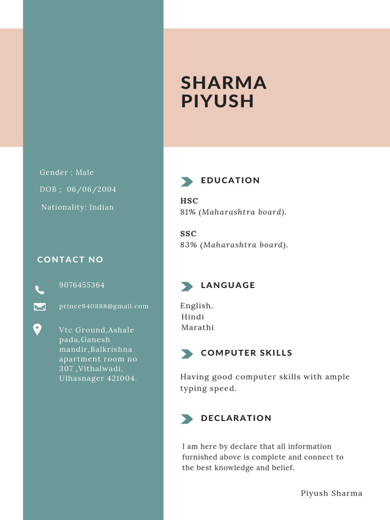 White Simple Student CV Resume | PDF