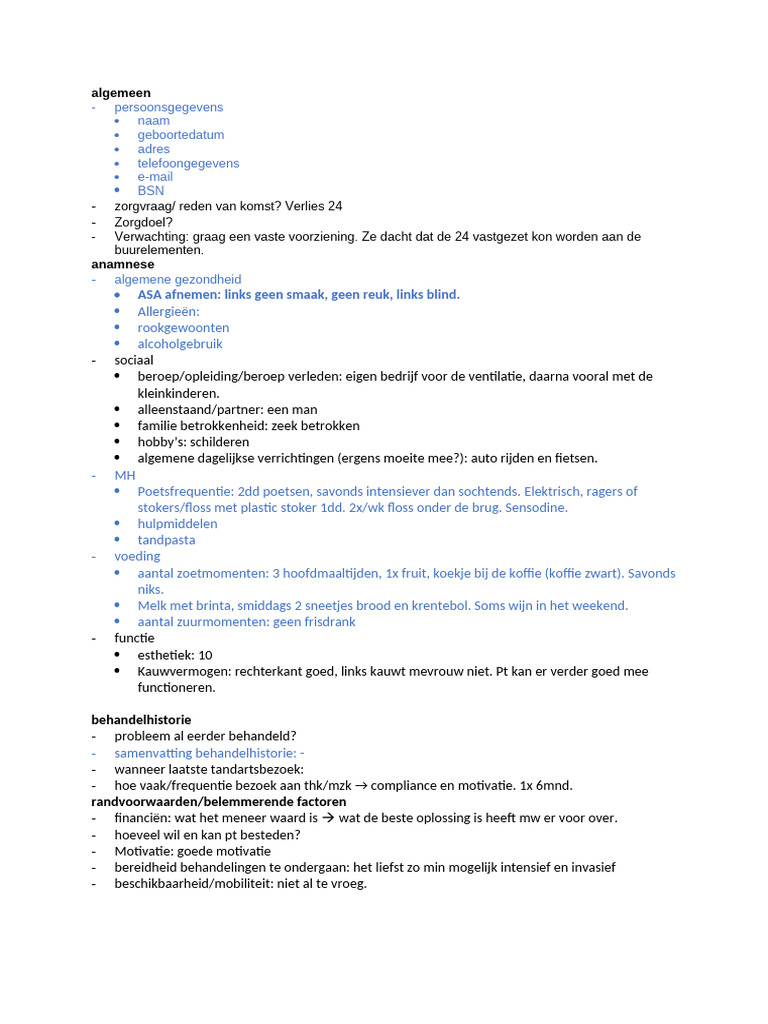 Gegevens Verzamelen Behandelplan | PDF