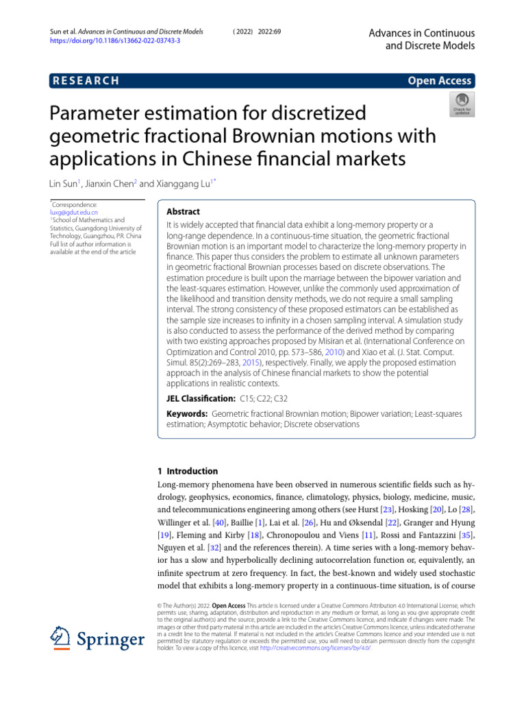 s13662-022-03743-3 | PDF | Bias Of An Estimator | Normal Distribution