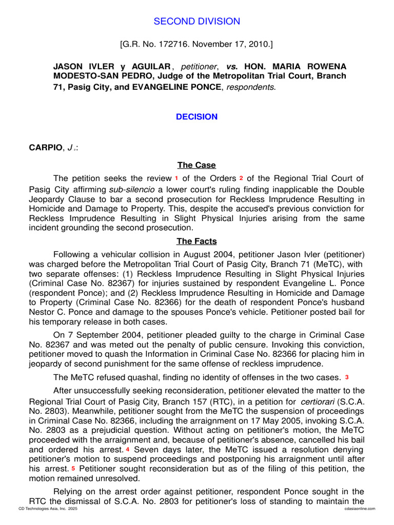 Ivler v. Judge San Pedro | PDF | Acquittal | Crimes