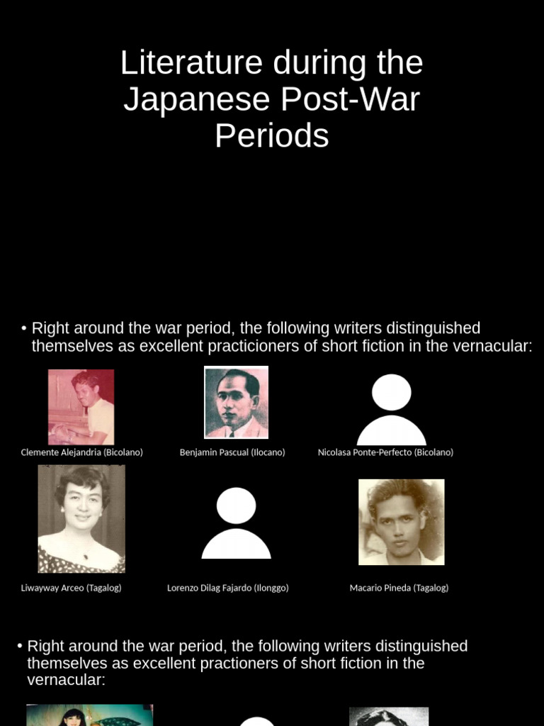 Literature During The Japanese Post War Periods | PDF | Philippines