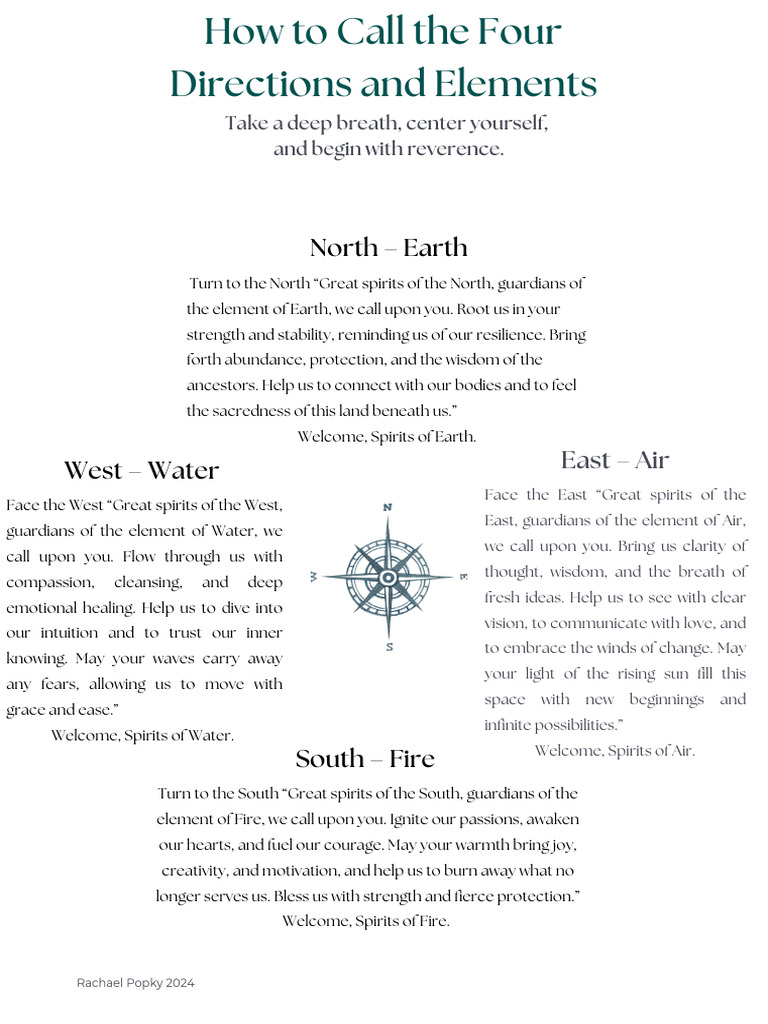 Calling the Four Directions and Elements | PDF