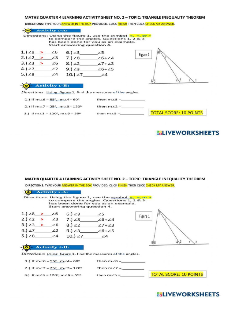 Exterior Angle Worksheet | PDF