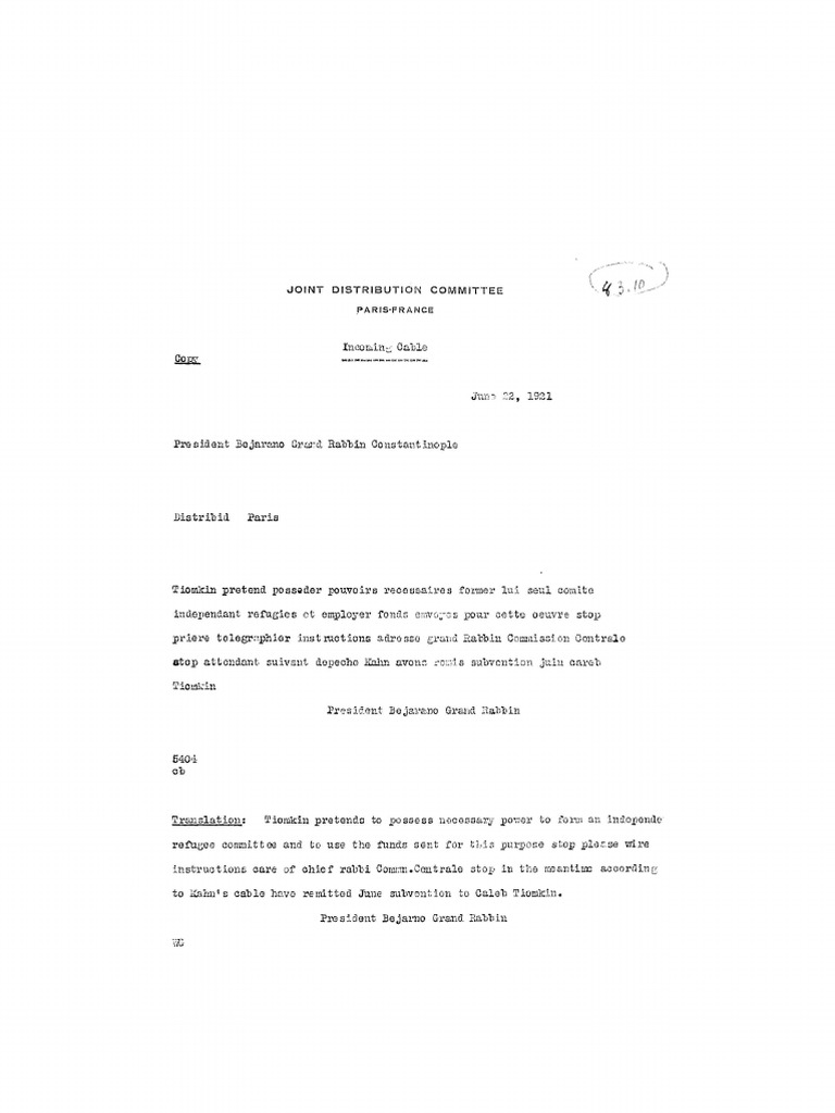 Télégramme Bejarano Joint en français 22.6.21 NY_AR1921_01459 | PDF