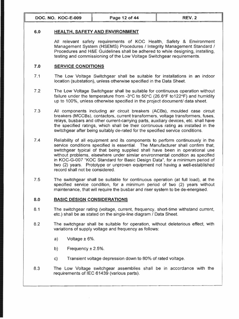 NEW KOC-E-009, Rev 2-13 | PDF | Manufactured Goods | Electrical Engineering