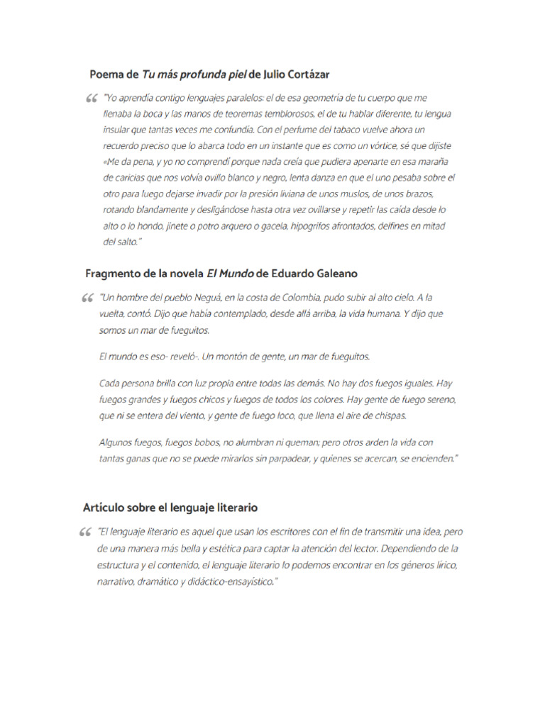 Ejemplos de Textos Continuos | PDF