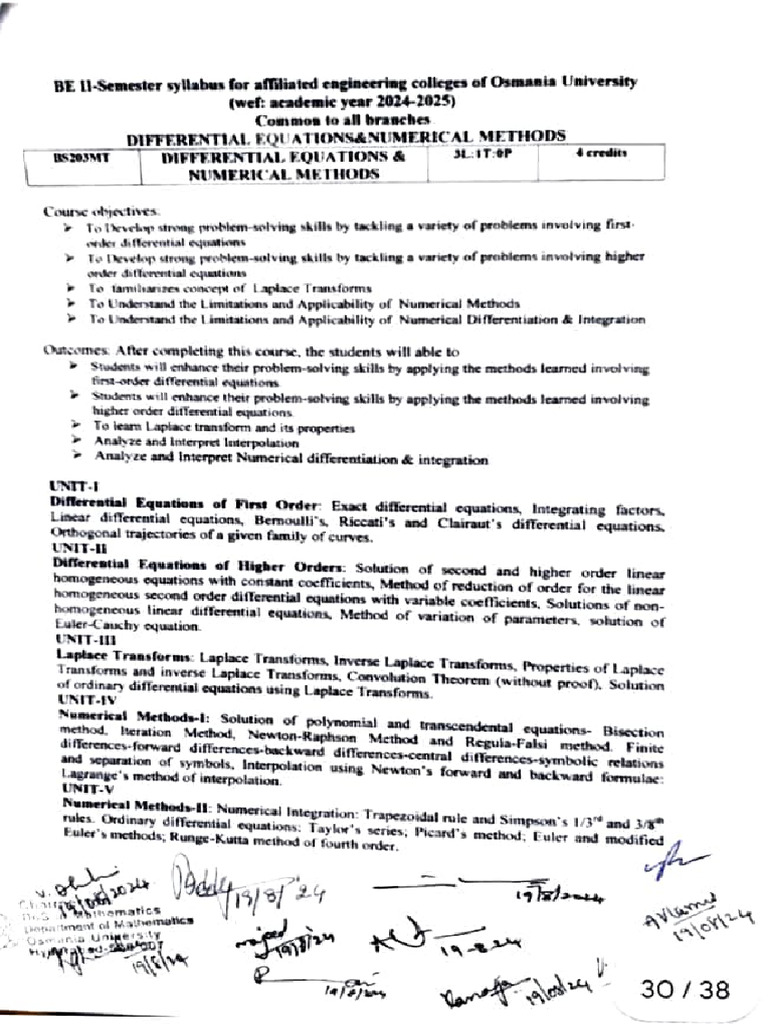 Diff - Equations and Numerical Methods II Sem. | PDF | Equations ...