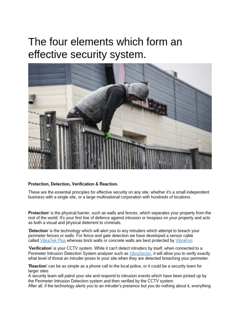 Effective Security System Elements | PDF | Closed Circuit Television