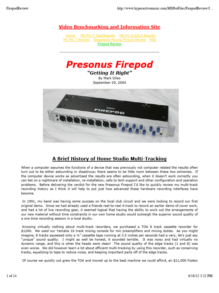Hyperactive_Music_FirePod_review_Sept04 | PDF | Sound Technology ...