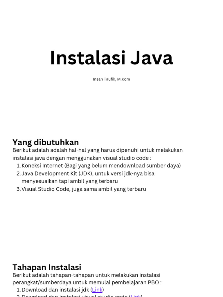 Instalasi Java | PDF