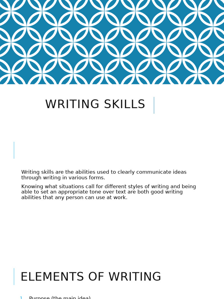 Writing Skills | PDF | Writing | Cognition