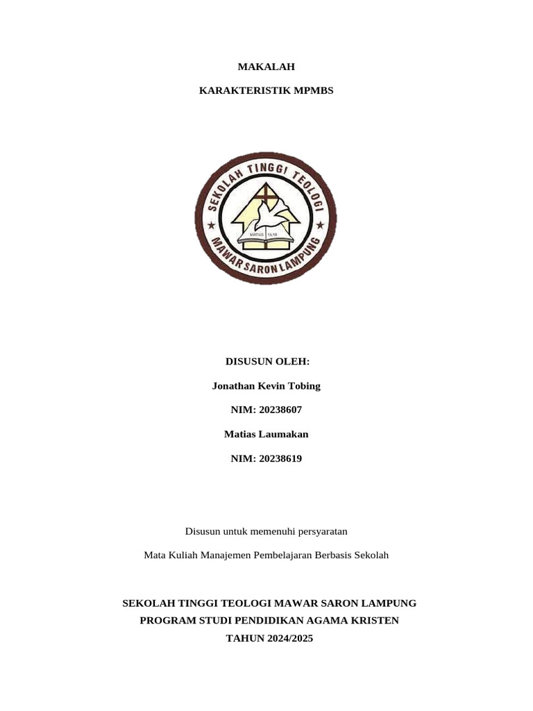 Karakteristik MPMBS dalam Pendidikan | PDF