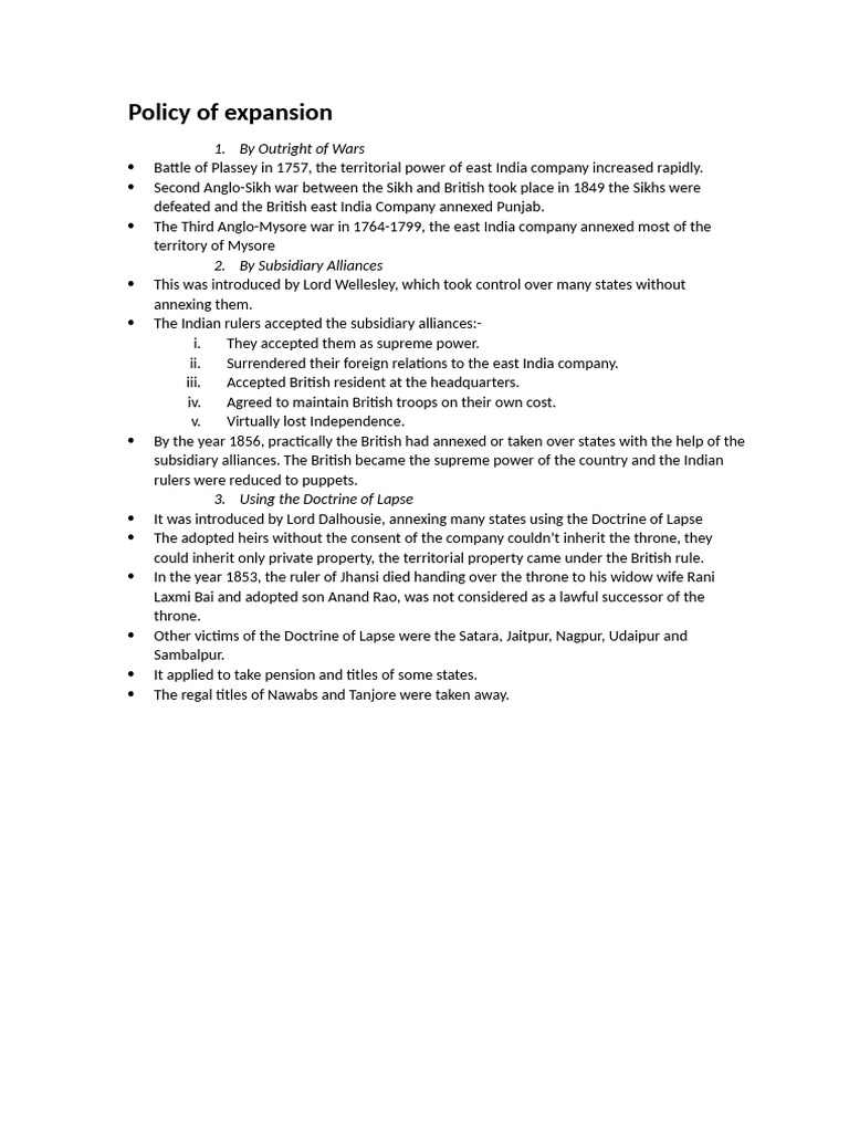 Policy of Expansion | PDF