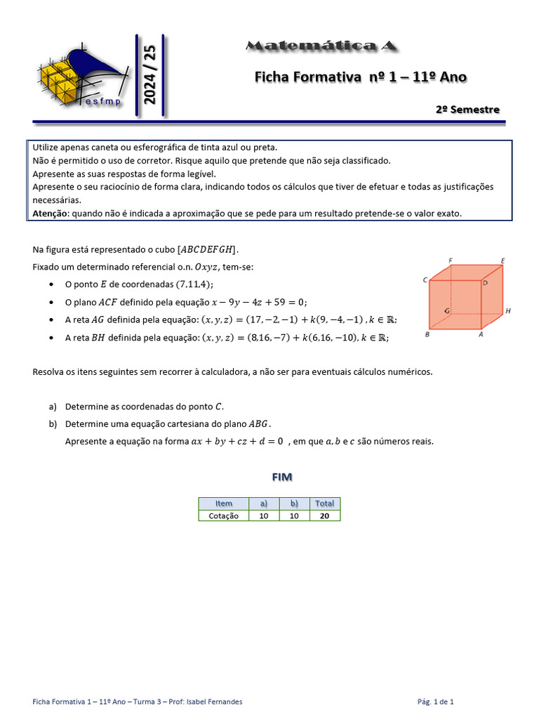 Ficha Formativa 1 | PDF