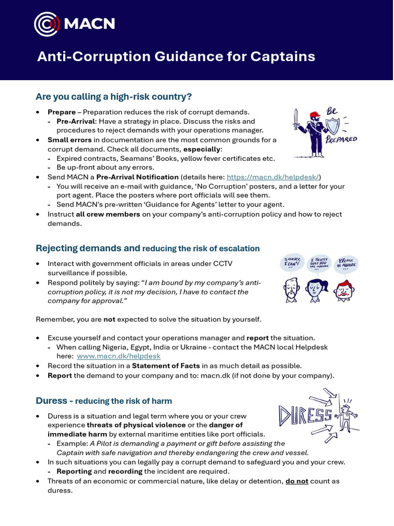 Guidance For Captains One Page | PDF