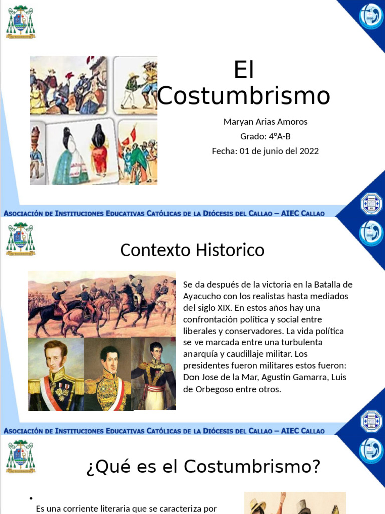 El Costumbrismo y su Contexto Histórico | PDF