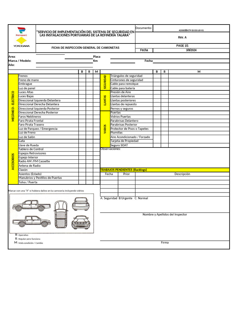 Formatos Check List Yokogawa | PDF