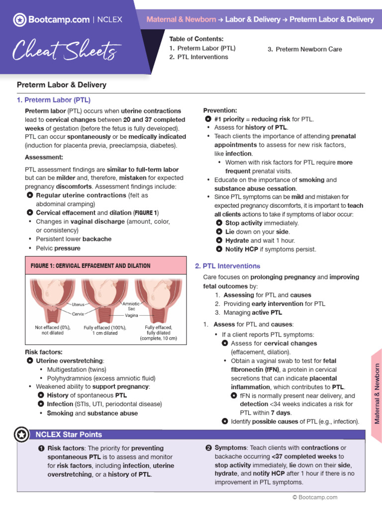 Preterm Labor and Newborn Care Guide | PDF | Childbirth | Preterm Birth