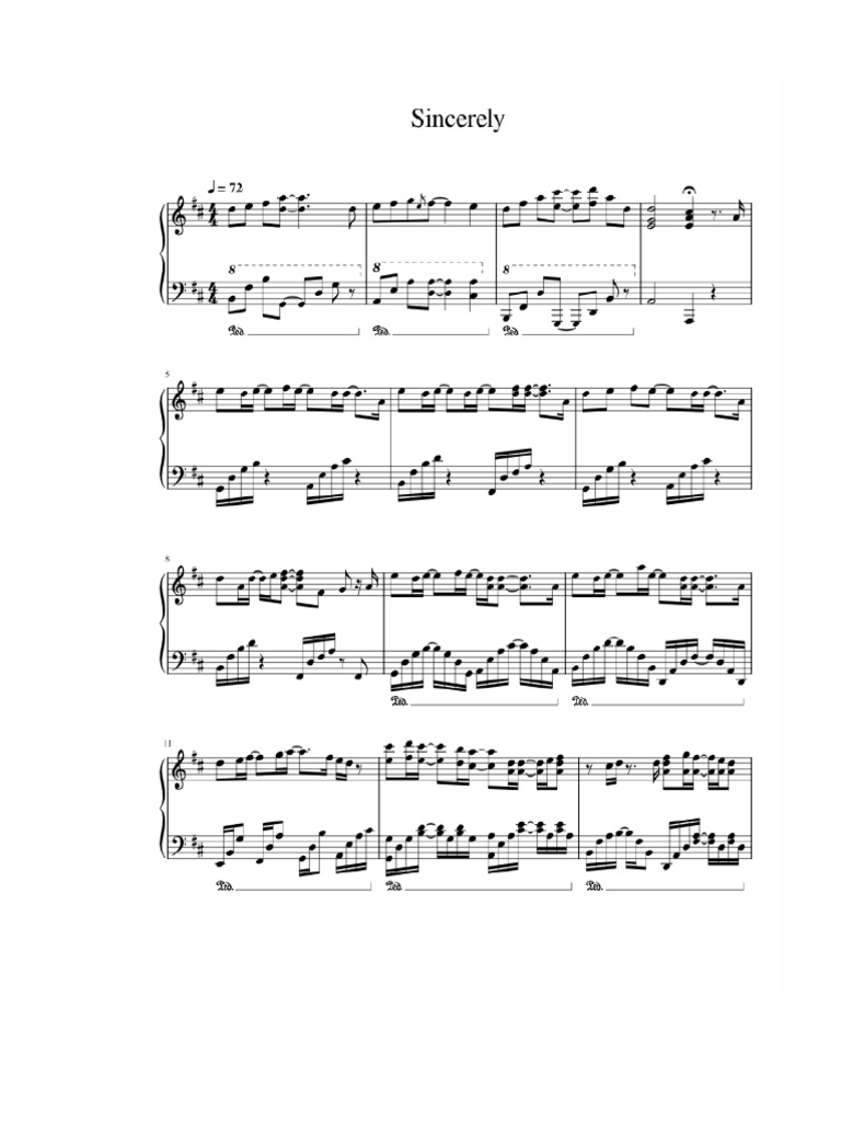 Sincerely Piano Sheet | PDF