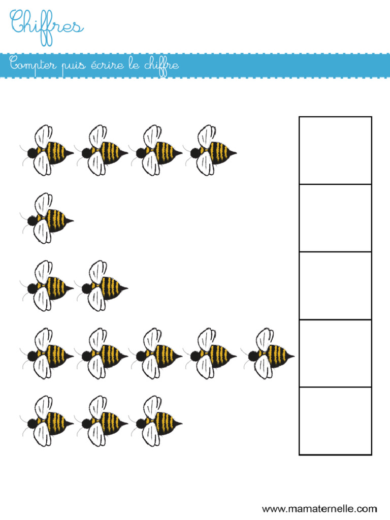 ChiffresPetitesection Compterpuisecrirelechiffre Abeille 731x1024 1 | PDF