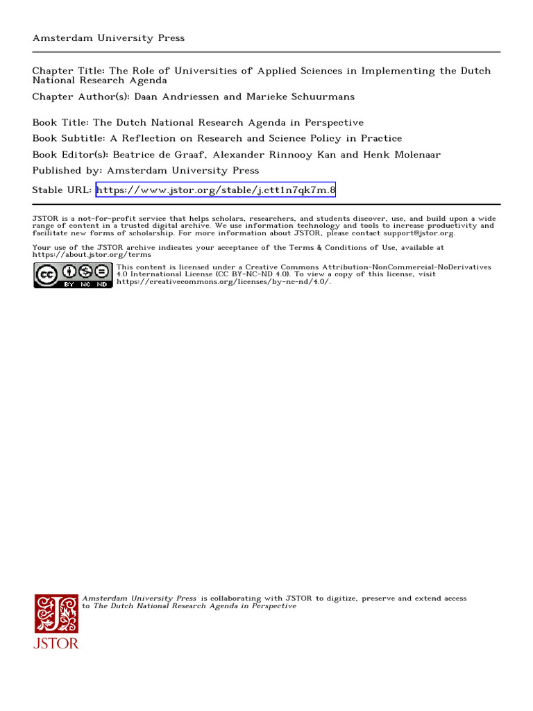 Andriessen RoleUniversitiesApplied 2017 | PDF | Science | University