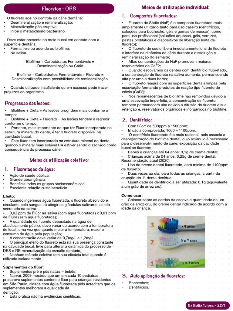 Fluoretos: Controle da Cárie Dentária | PDF | Flúor | Dente humano