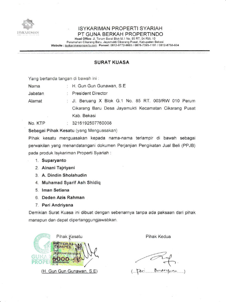 Surat Kuasa Direktur | PDF