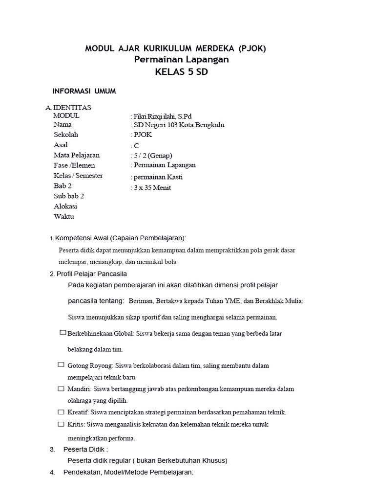 T.2 Eksplorasi Konsep PPA II Modul Ajar - Fikri Rizqi Ilahi | PDF